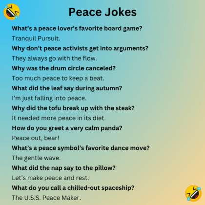 Peace Jokes and Puns That’ll Keep You Calm & Cracking Up
